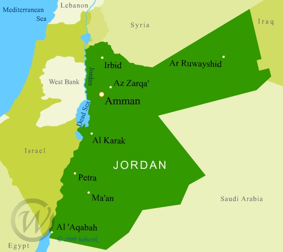 Map Of Jordan Middle East
